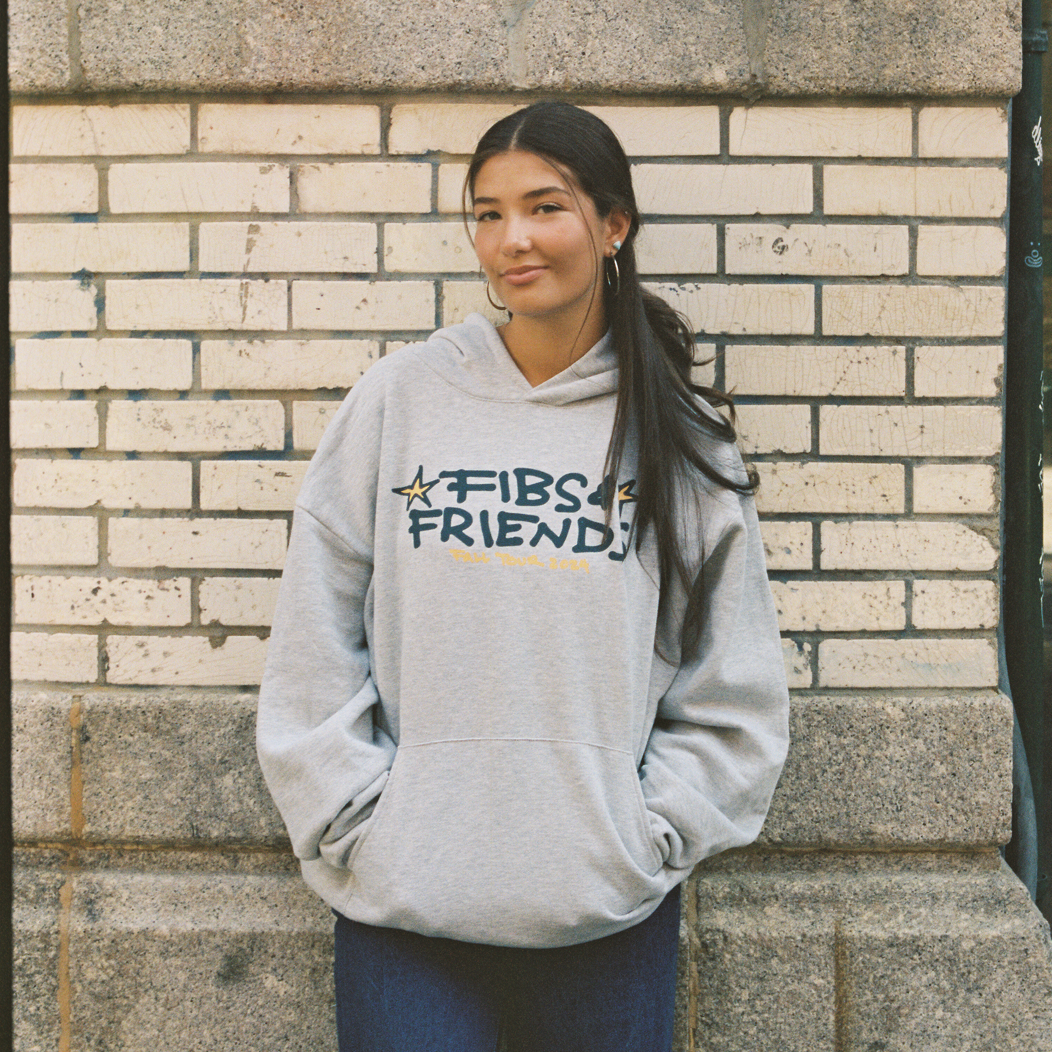Fibs & Friends Grey Hoodie